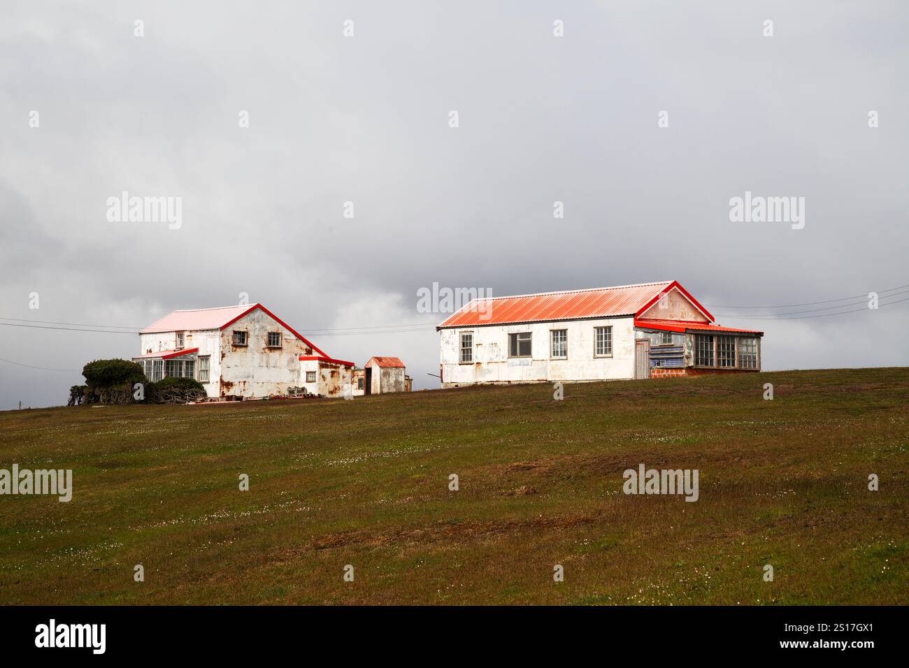 Pebble Island Settlement buildings, Pebble Island, the Falkland Islands ...