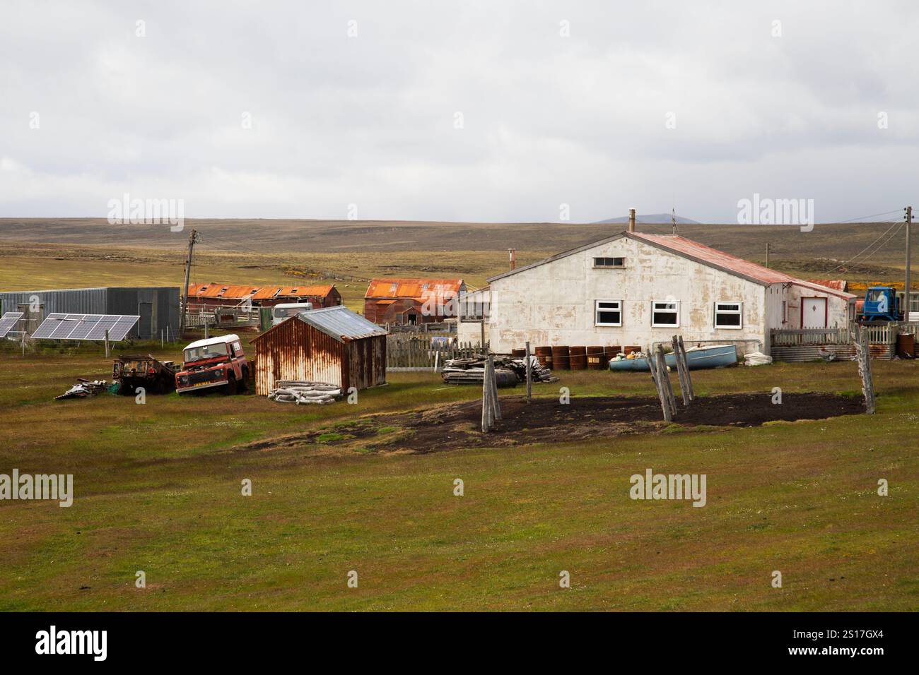 Pebble Island Settlement buildings, Pebble Island, the Falkland Islands ...