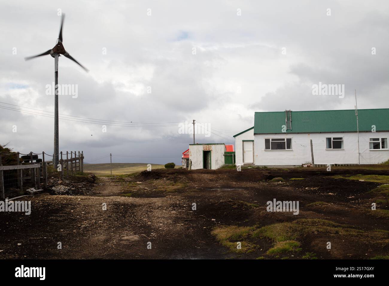 Pebble Island Settlement buildings, Pebble Island, the Falkland Islands ...
