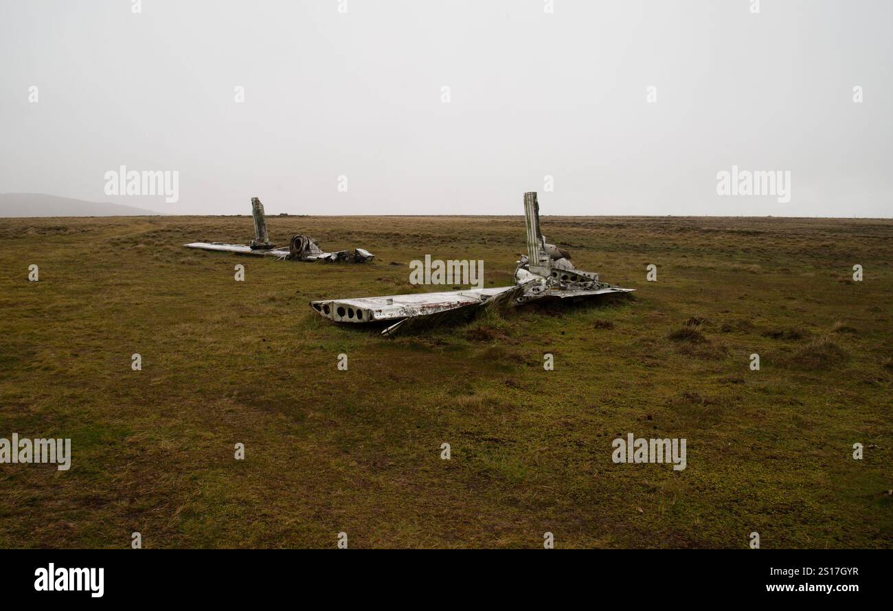 Remains of destroyed Skyvan following the SAS Pebble Island raid May 14 ...
