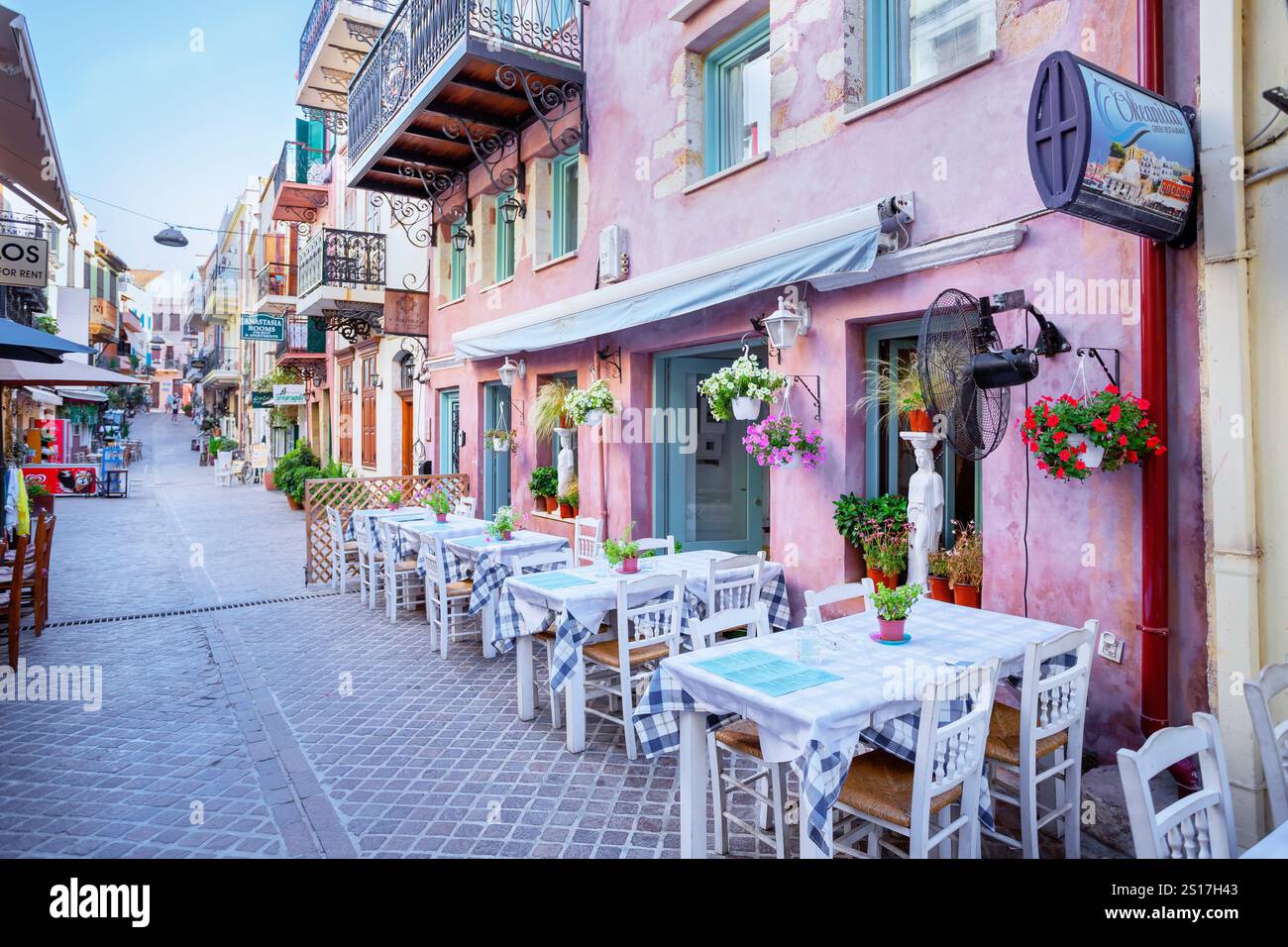 Old town street, Chania, Crete, Greek Islands Stock Photo - Alamy