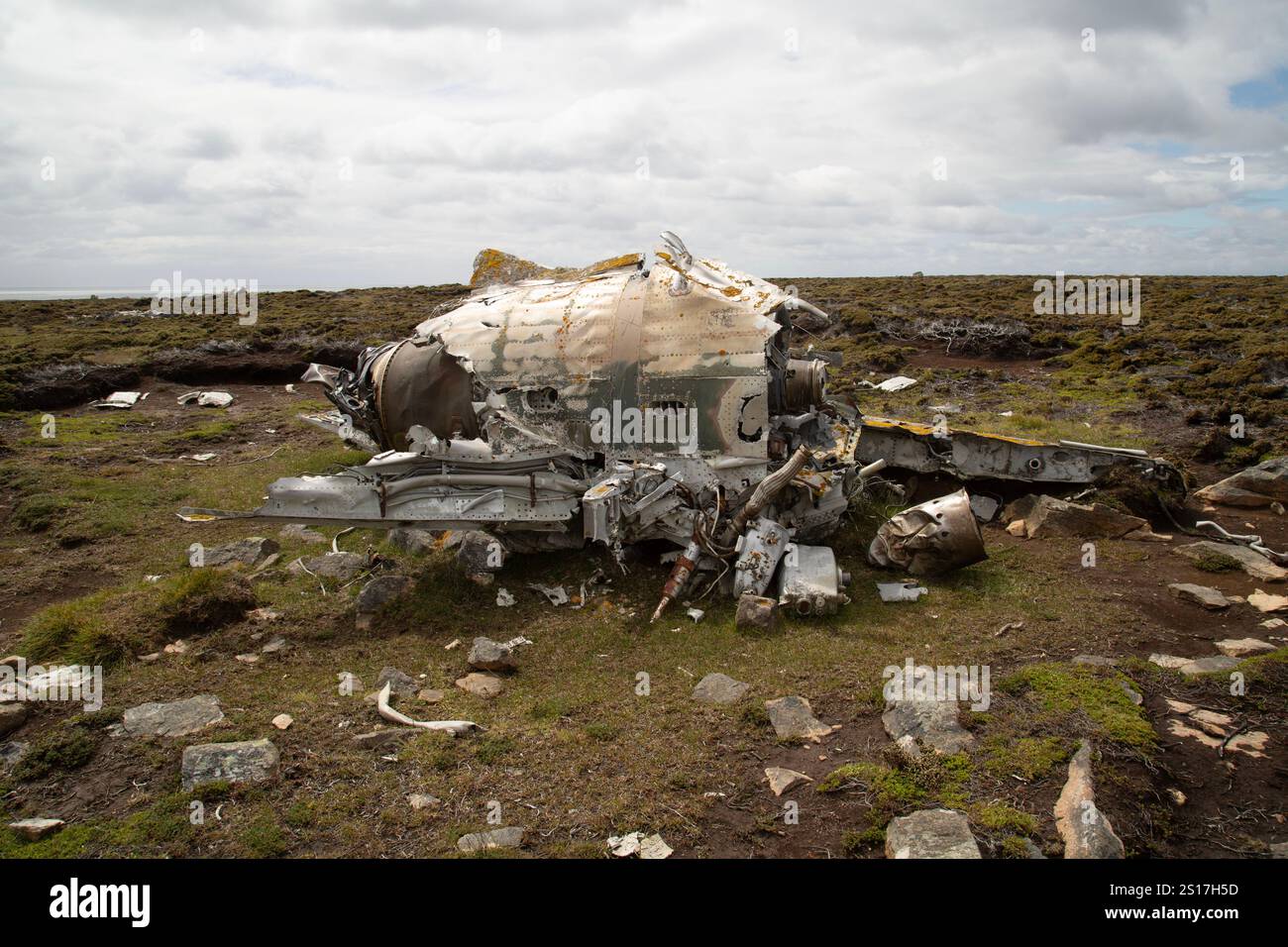 Engine parts at crash wreckage of C-437 an Argentine Dagger aircraft ...