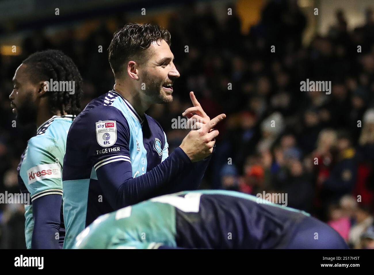 Wycombe Wanderers' Luke Leahy celebrates after scoring his side's first ...