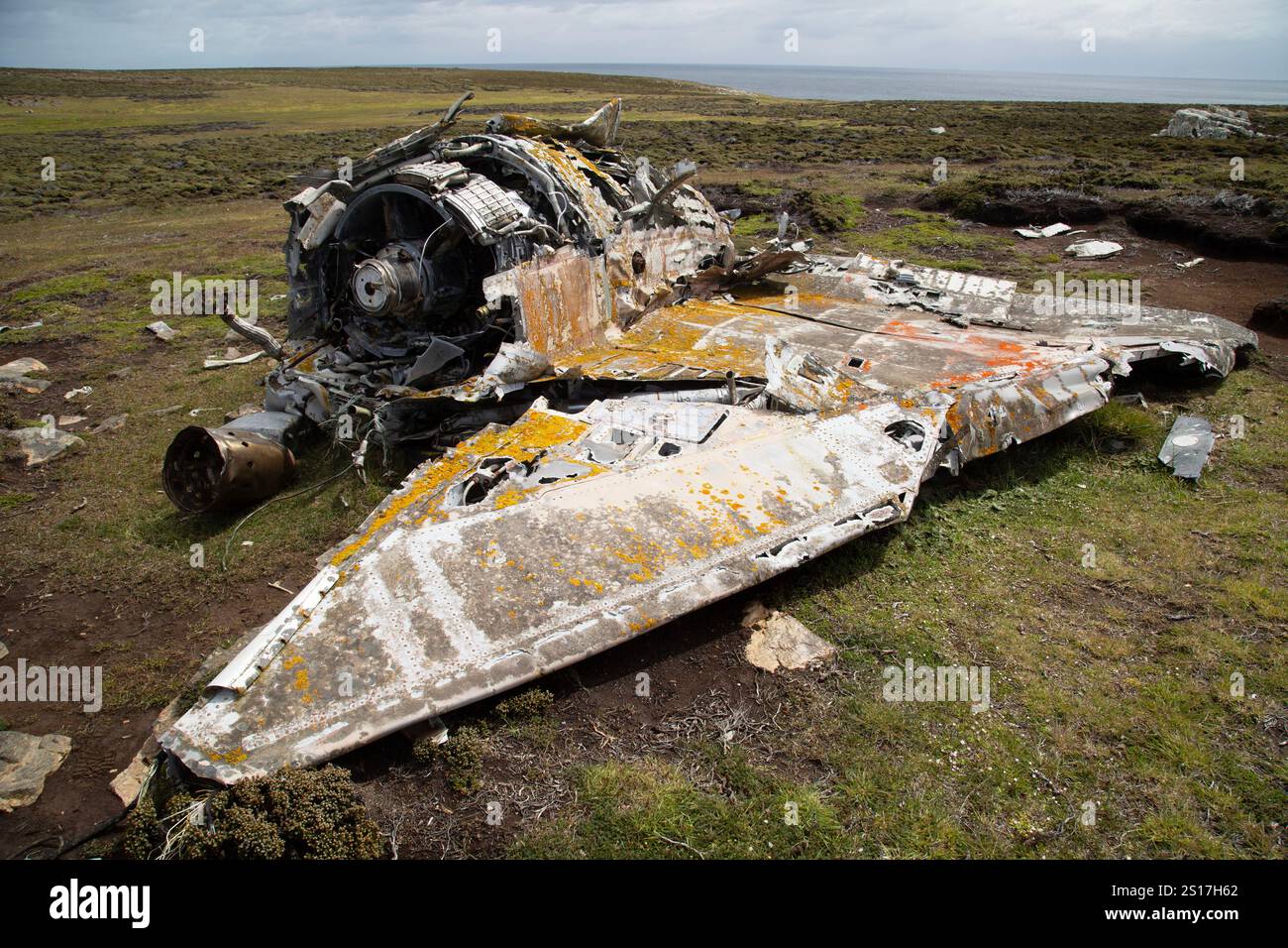Engine parts at crash wreckage of C-437 an Argentine Dagger aircraft ...