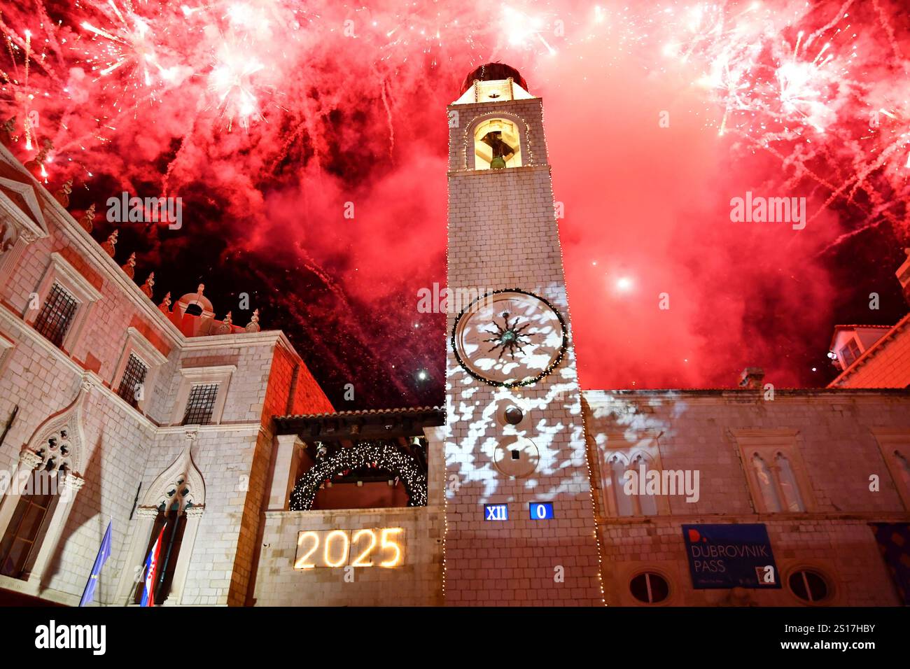 Croatia, Dubrovnik, 010125. New Year s Eve on Stradun with performances ...