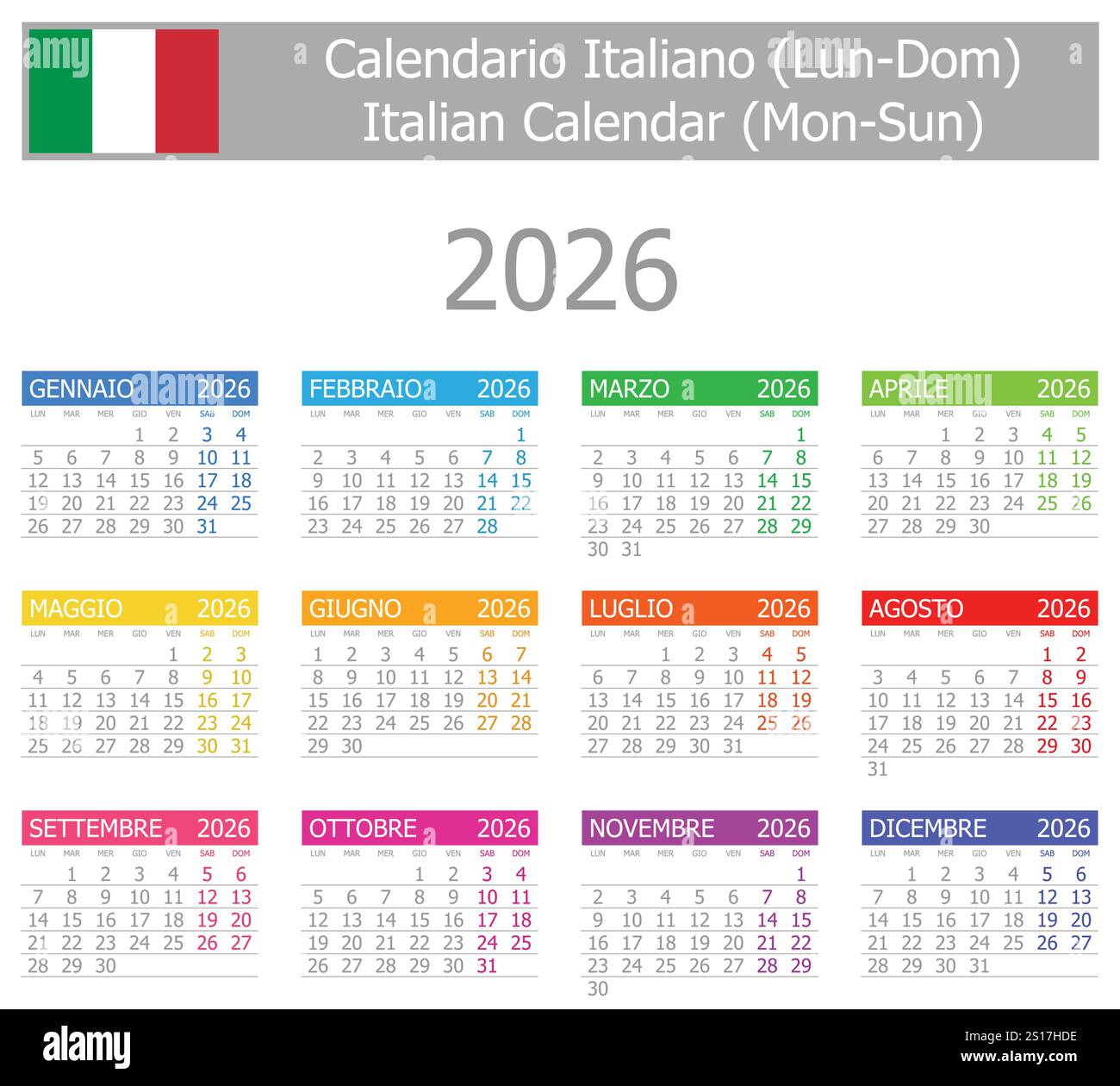 Calendario italiano hi-res stock photography and images - Alamy
