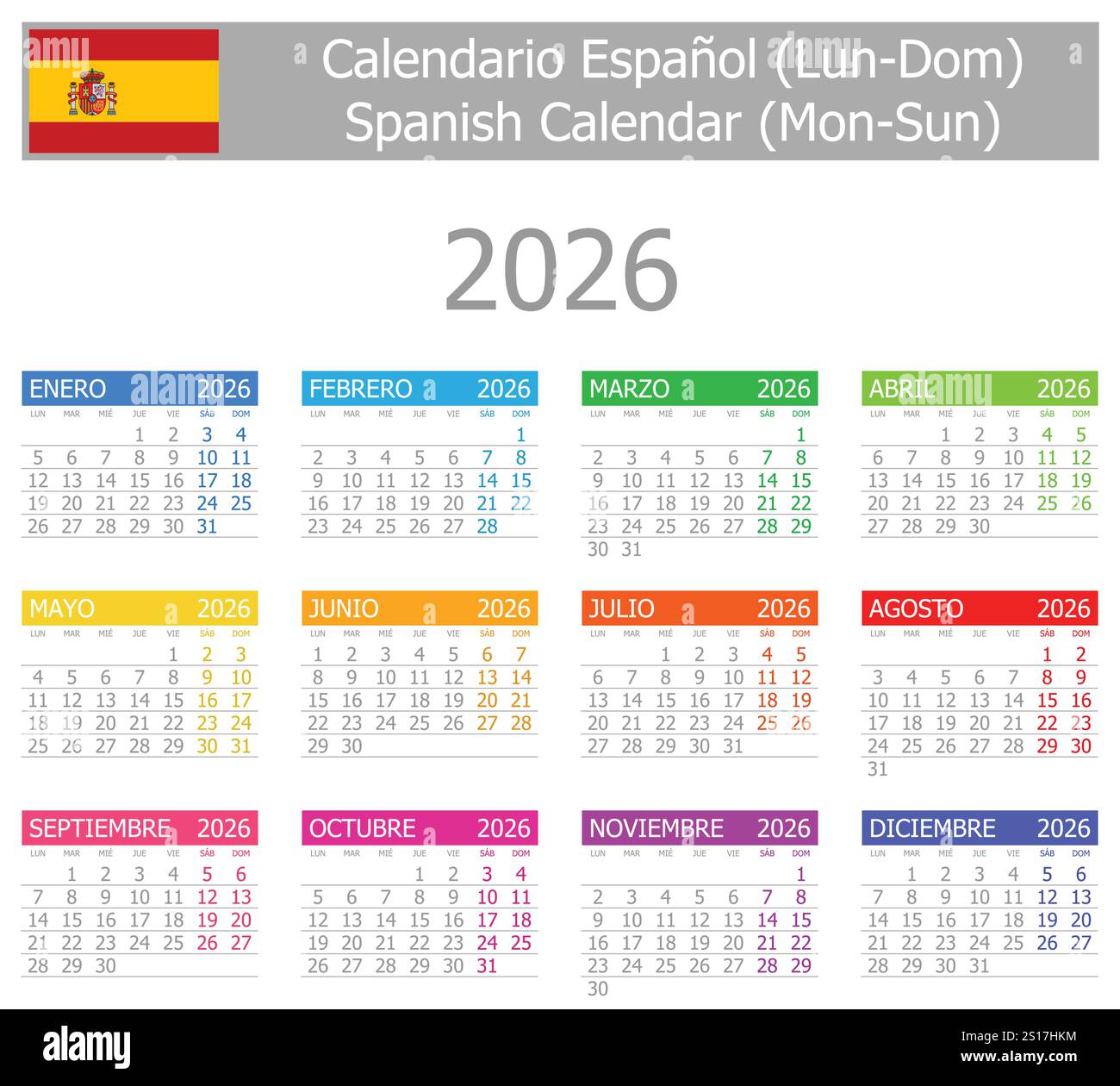 Calendario espanol hi-res stock photography and images - Alamy
