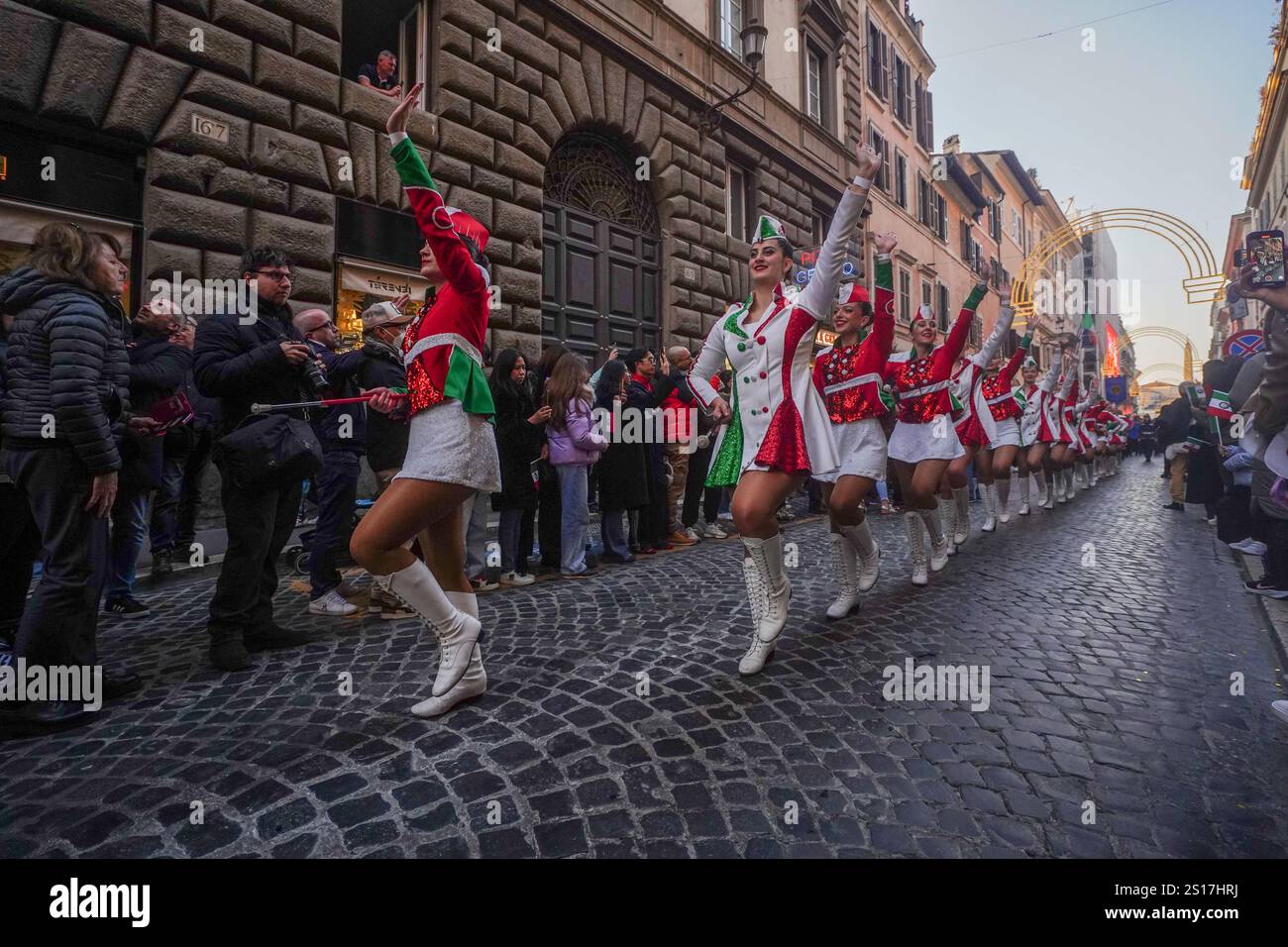 Rome, Italy 1 January 2025 Perfromers including American marching bands ...