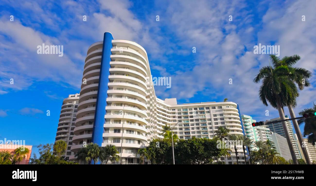 Iconic high-rise buildings and luxury apartments in Miami Beach Florida ...