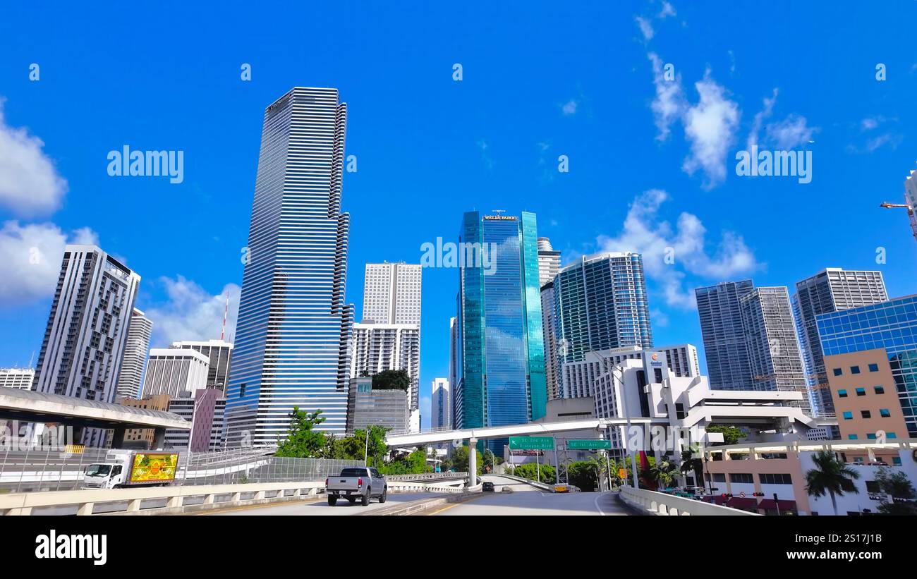 Driving to Downtown Miami Florida - MIAMI, UNITED STATES - NOVEMBER 5 ...