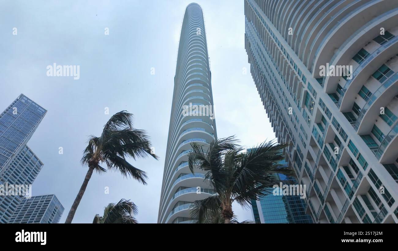 High Rise buildings at Miami River in downtown - MIAMI, FLORIDA ...