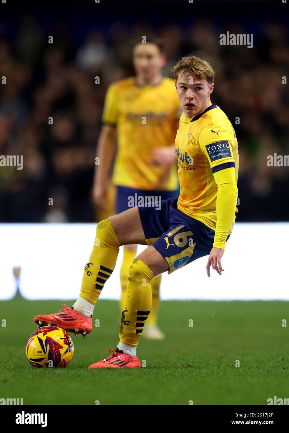 Derby County's Liam Thompson during the Sky Bet Championship match at Hillsborough Stadium ...