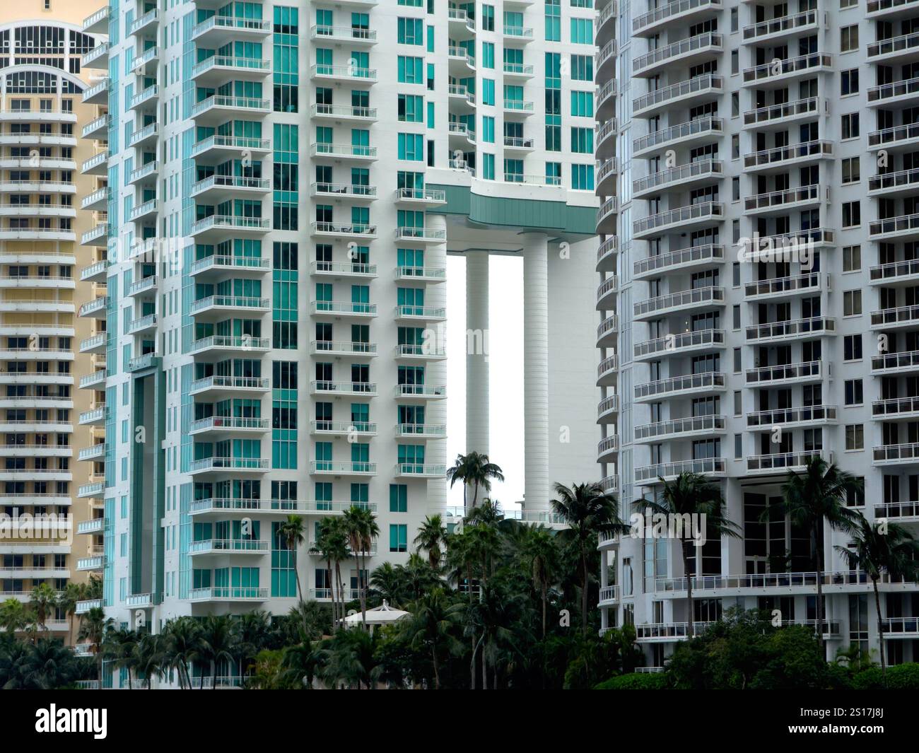 Facade of a modern high-rise apartment building - MIAMI, FLORIDA ...