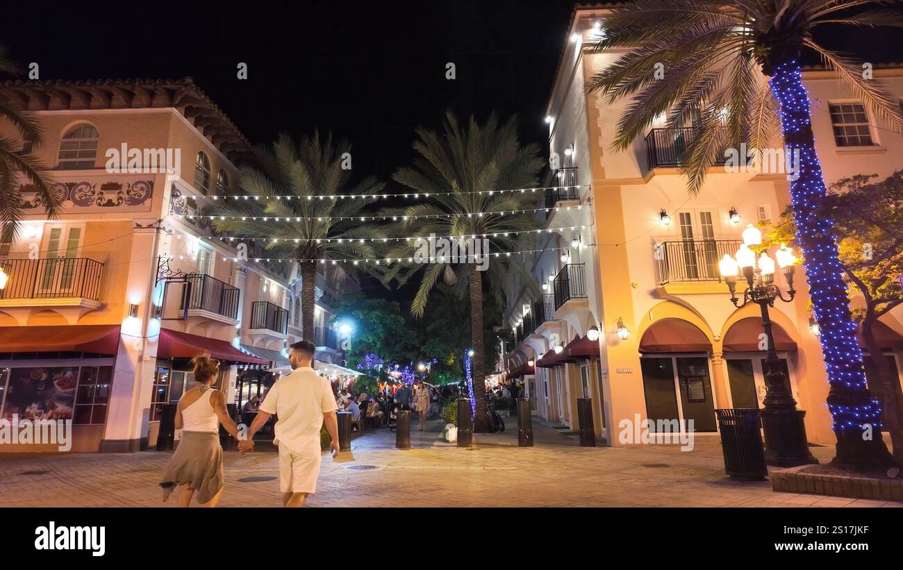 Famous Espanola Way in Miami Beach is very popular at night - MIAMI ...