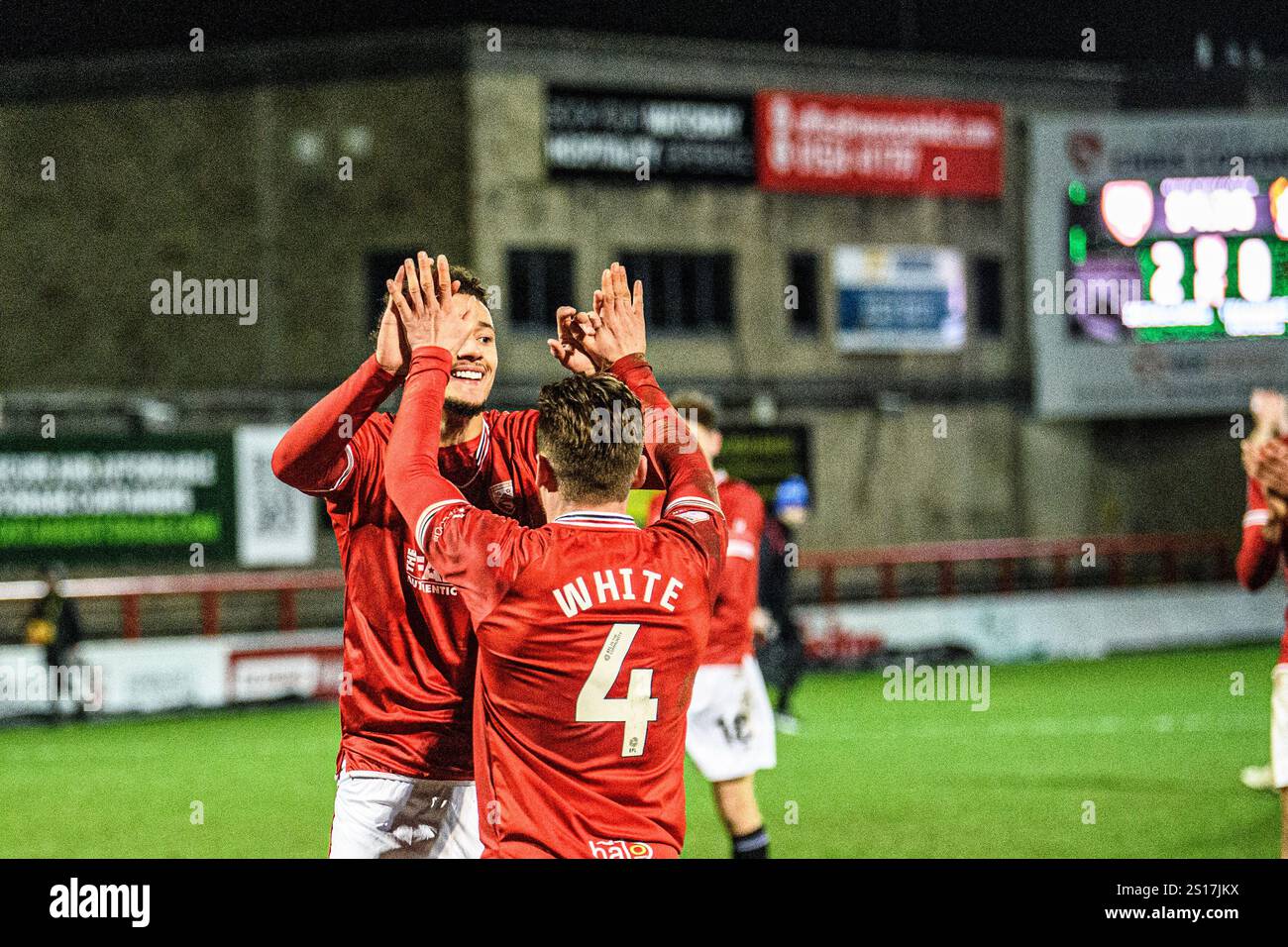Morecambe FC players applaud the crowd for their support during the Sky ...