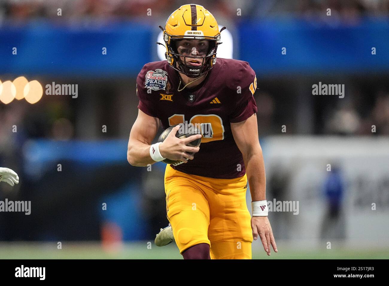 Arizona State quarterback Sam Leavitt (10) runs against Texas during ...