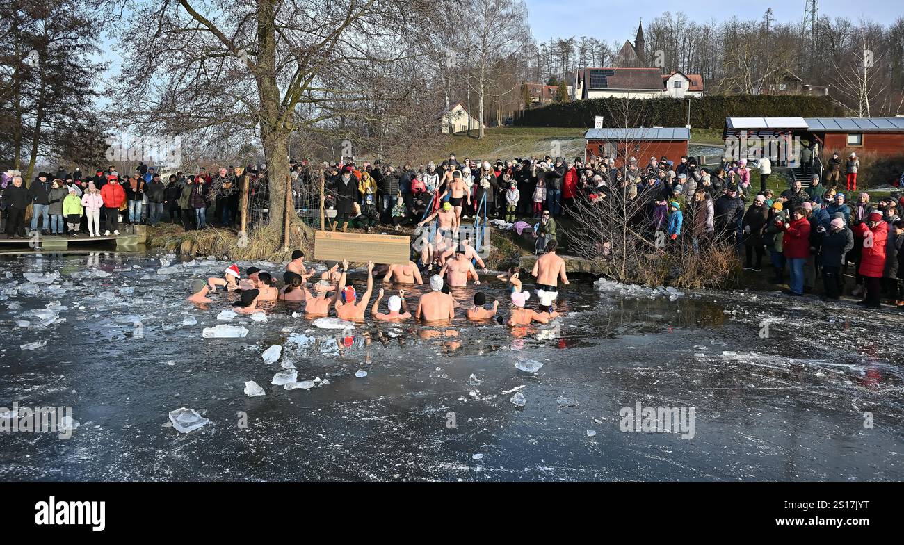 Polna, Czech Republic. 01st Jan, 2025. Winter swimming in Peklo (Hell ...
