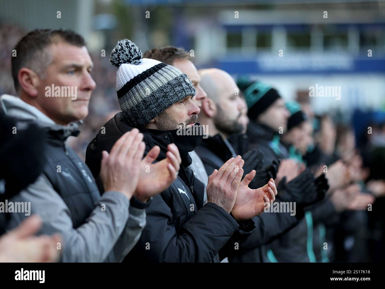 Derby County manager Paul Warne takes part in a minutes applause before ...