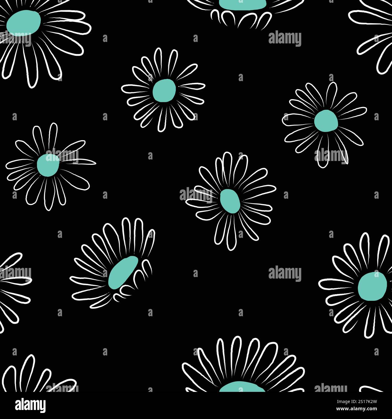 Daisy Floral pattern, Daisy flowers Seamless pattern background vector ...