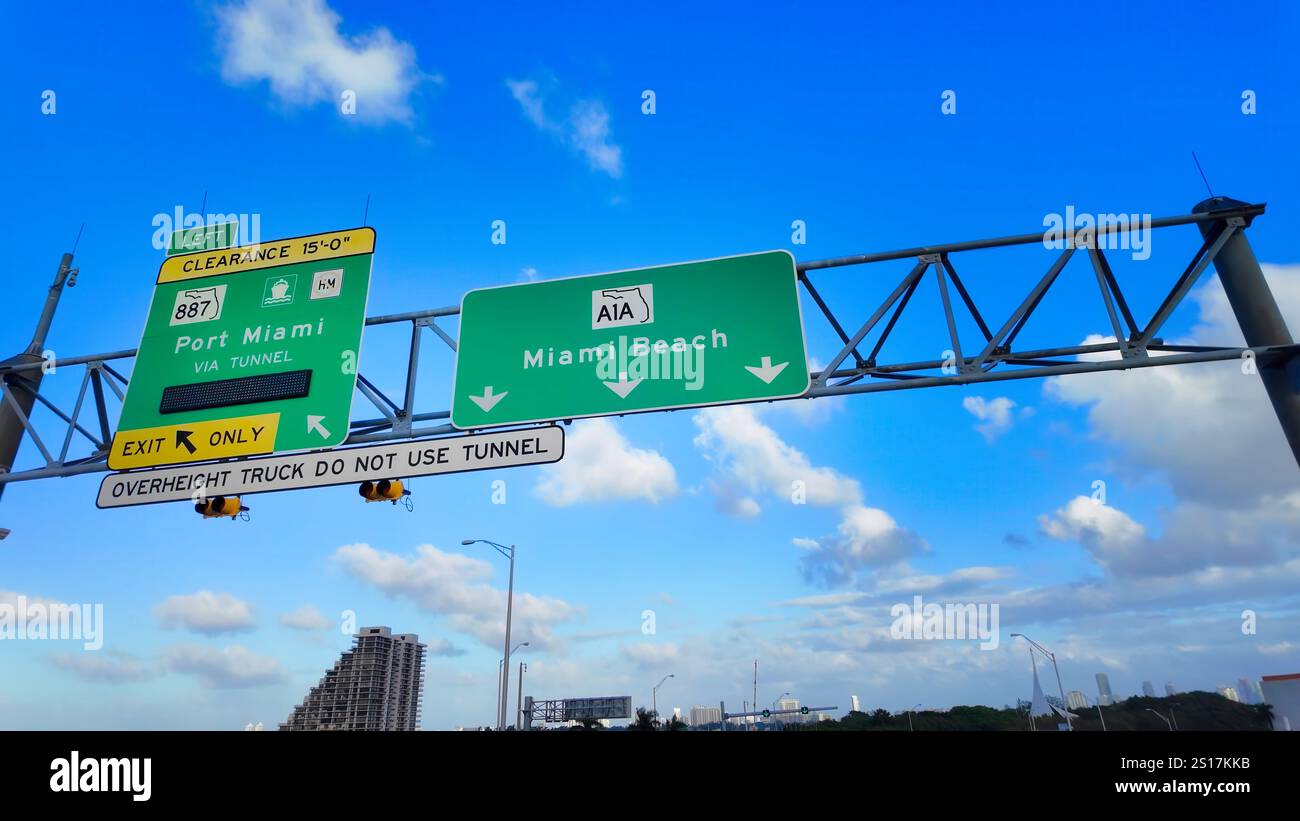 Driving to Miami Beach - POV Drive - MIAMI, UNITED STATES - NOVEMBER 5 ...