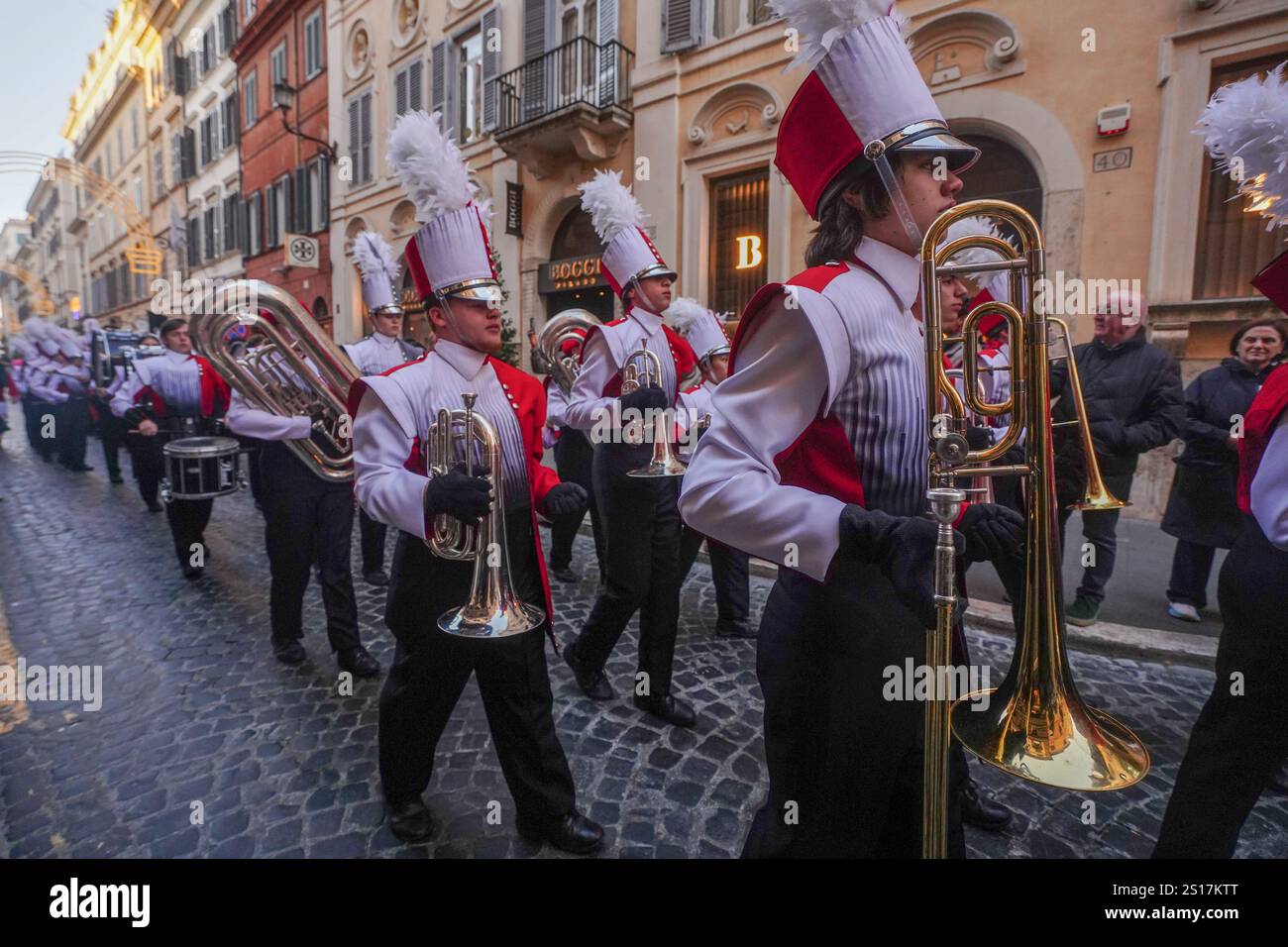 Rome, Italy 1 January 2025 The Hamilton Charger Marching Band, Sessex ...