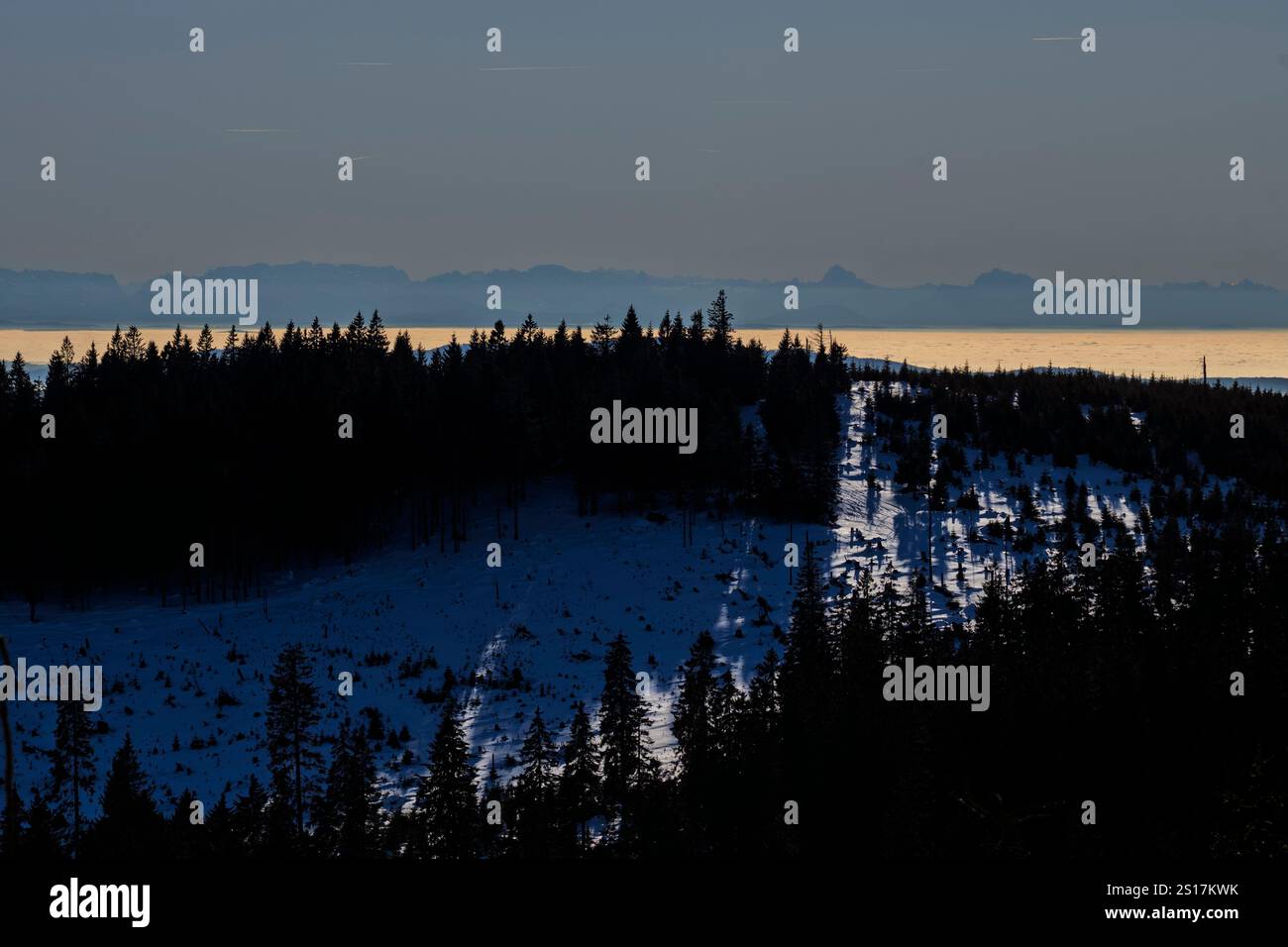 Inversion weather on January 1, 2025, on Plechy (Plockenstein, 1378 m ...