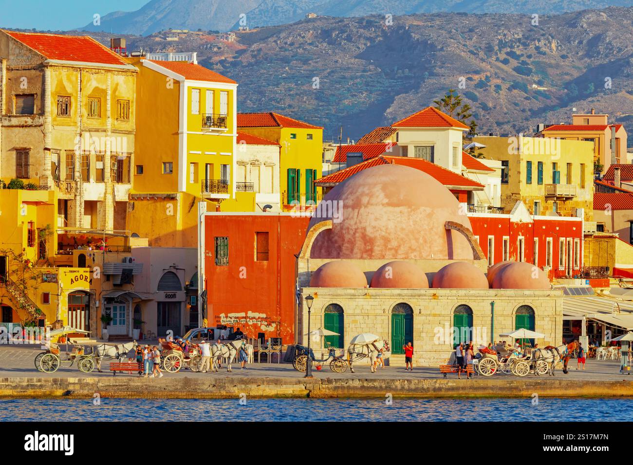 View of the old Venetian Harbour, Chania, Crete, Greek Islands, Greece ...