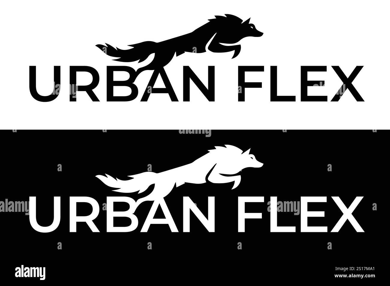Wolf Logo Design, Wolf silhouette, symbol, Urban Flex logo, Wolf Logo ...