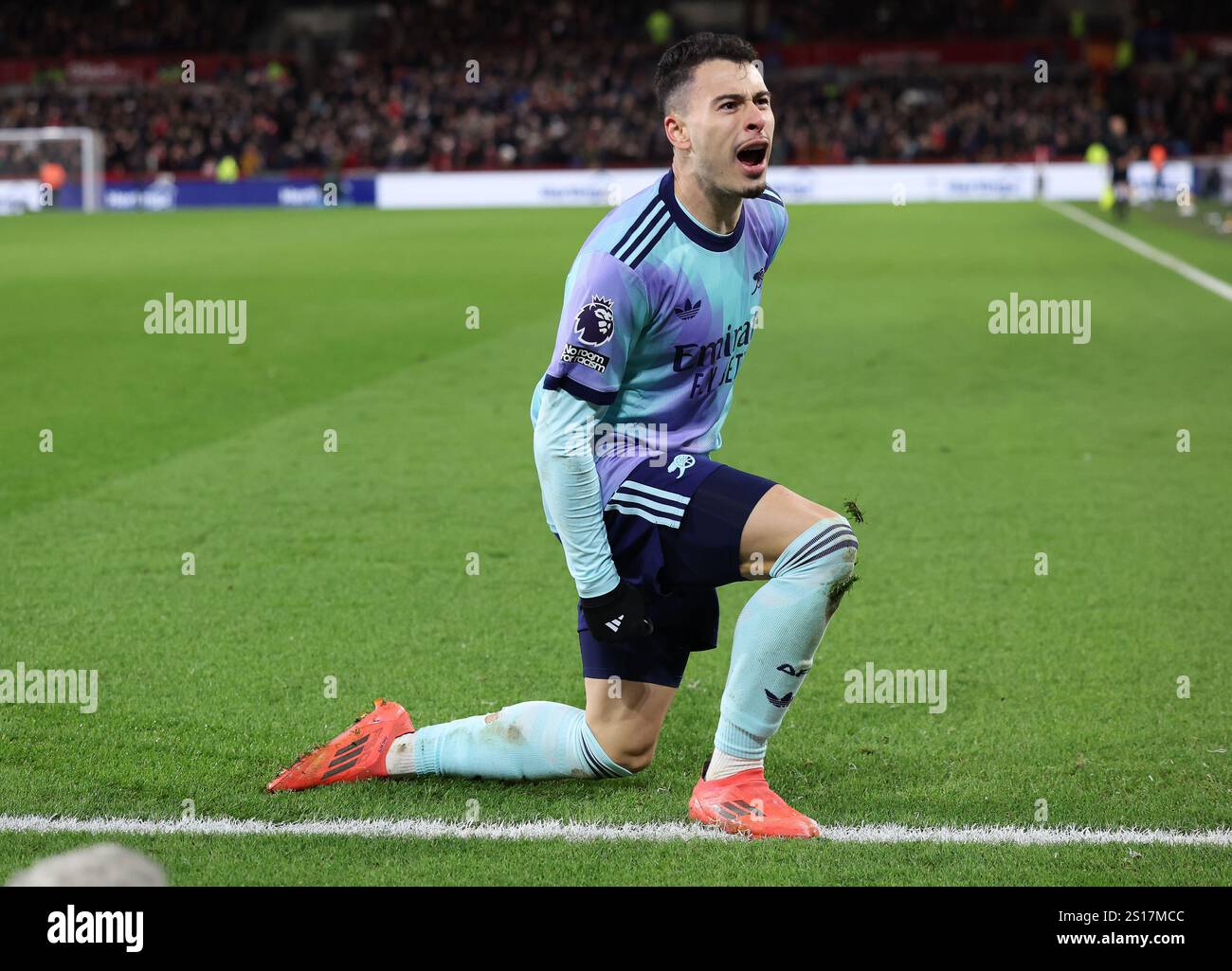 London, UK. 1st Jan, 2025. Gabriel Martinelli of Arsenal celebrates ...