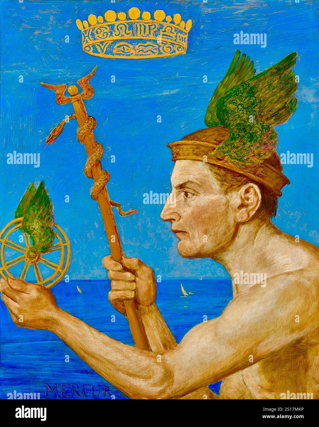 Hans Thoma - Mercury - Winged Messenger - 1906 Stock Photo - Alamy