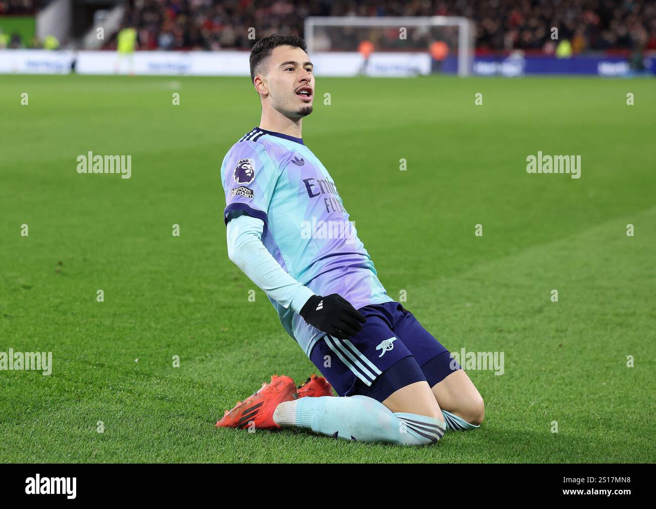 London, UK. 1st Jan, 2025. Gabriel Martinelli of Arsenal celebrates ...