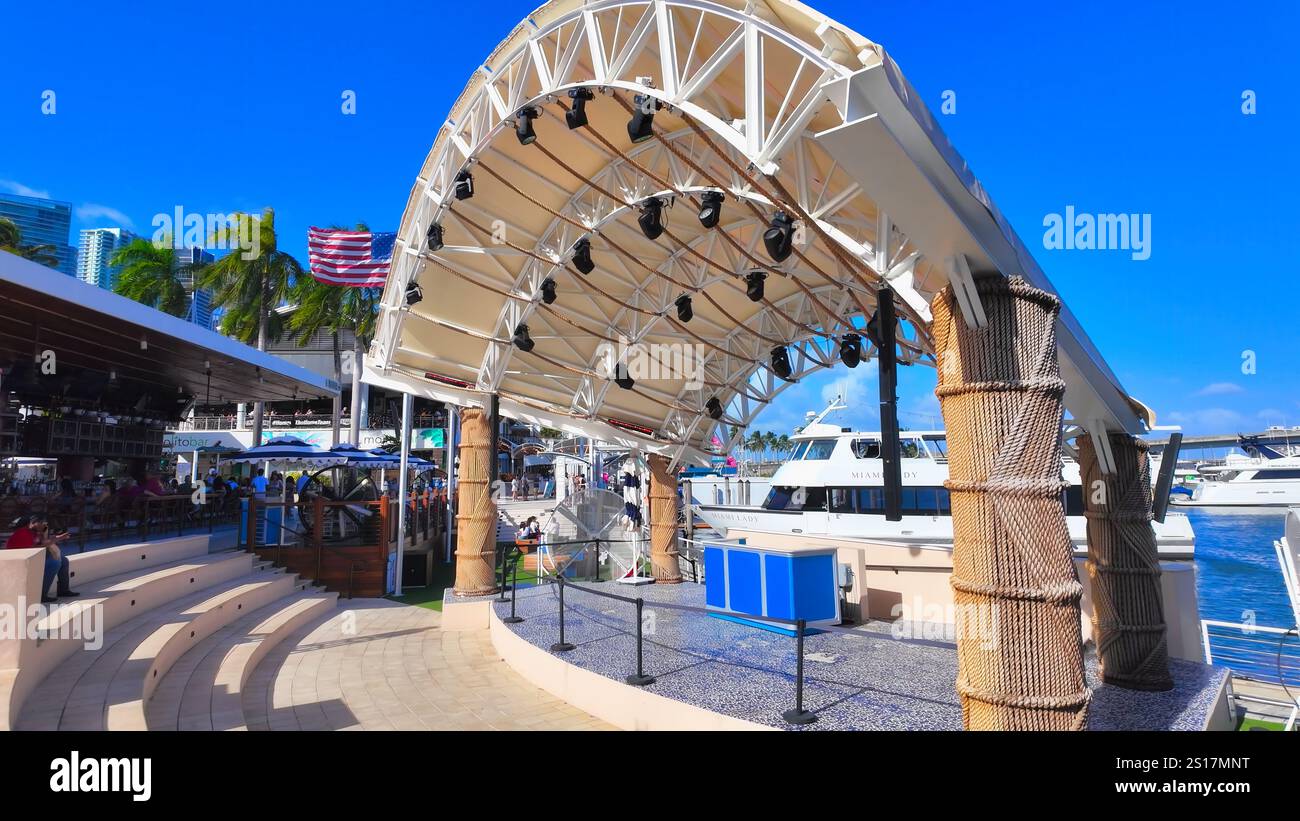 Stage at Pier 5 at Bayfront Park in Miami Florida - MIAMI, UNITED ...