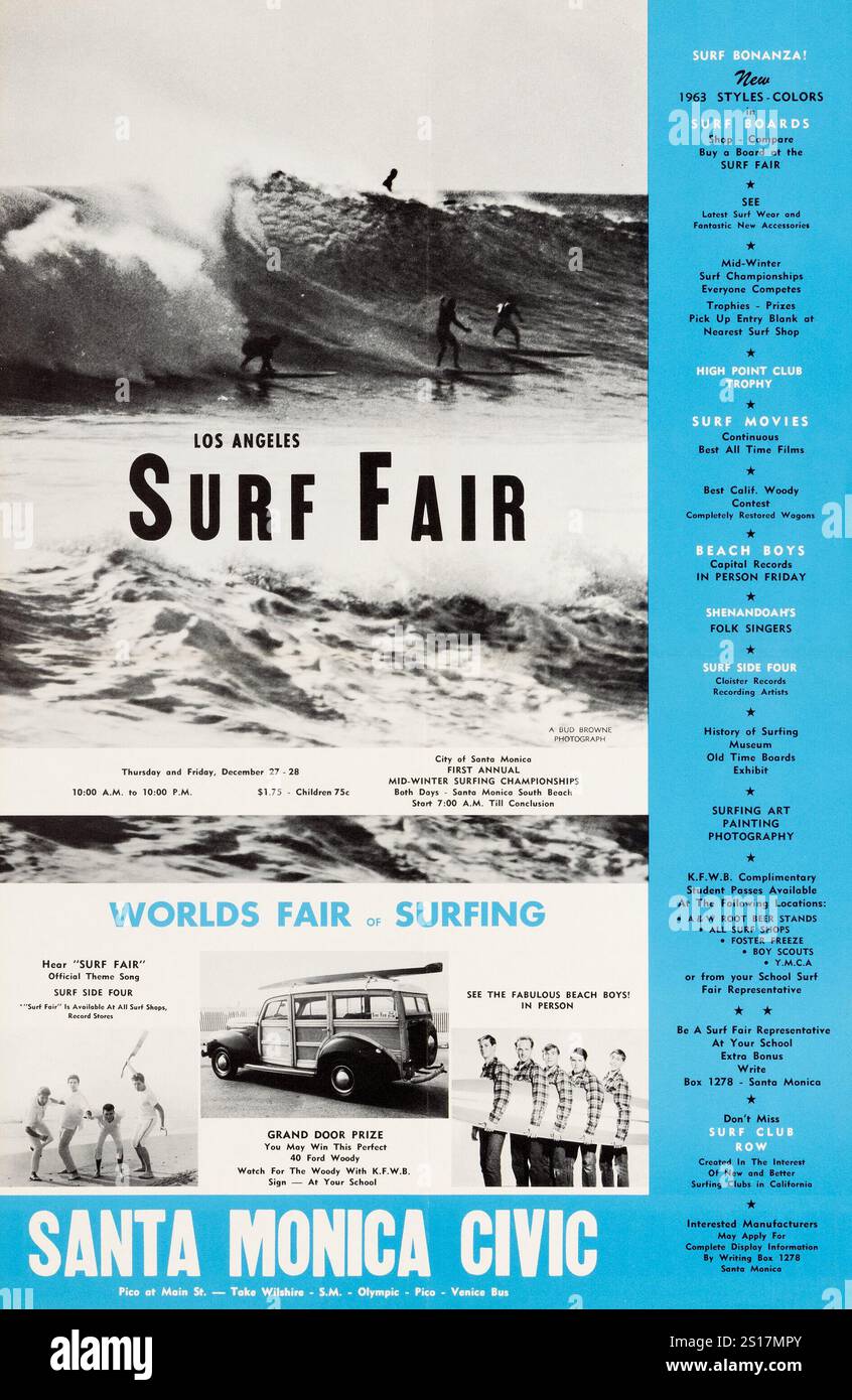 Surf Fair Advertising Poster including The Beach Boys, Surf Movies ...