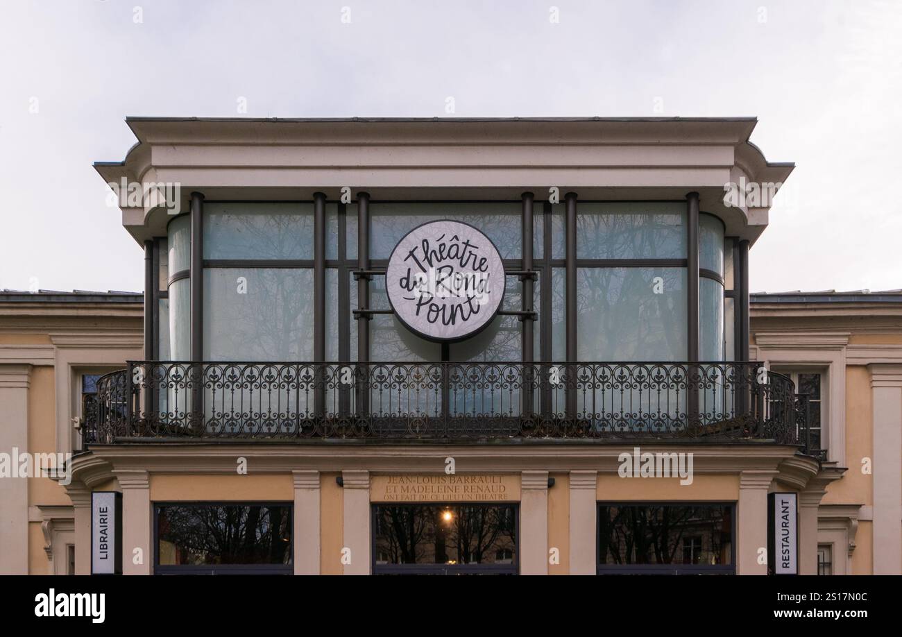 Paris, France - 01 05 2025 : the facade of "the roundabout theater ...