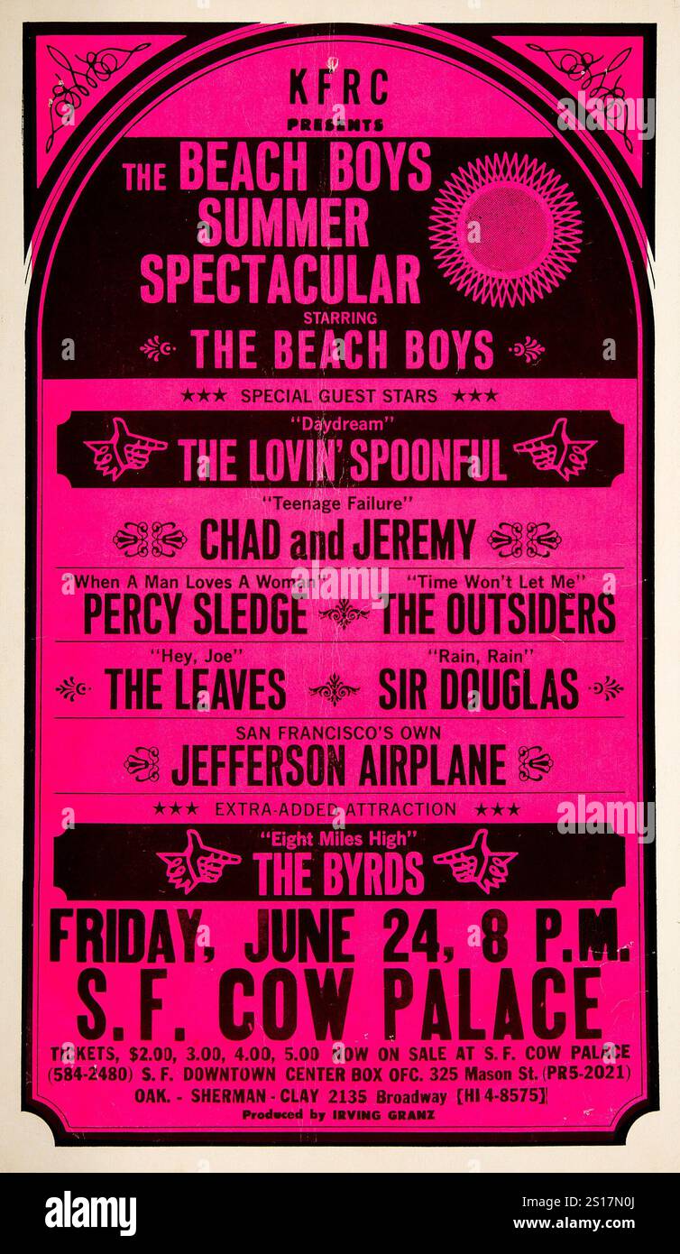 KFRC presents The Beach Boys Summer Spectacular, Jefferson Airplane ...