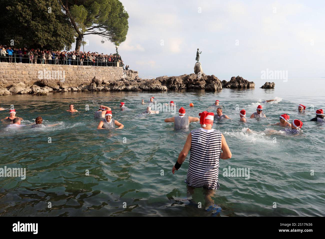 Rijeka, Croatia. 01st Jan, 2025. Traditional New Year swimming in the ...