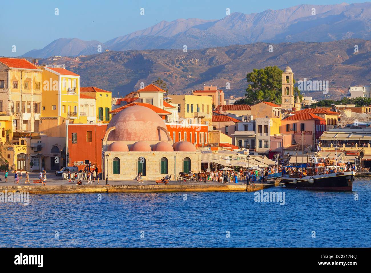 The Venetian Harbour, Chania, Crete, Greek Islands, Greece Stock Photo ...
