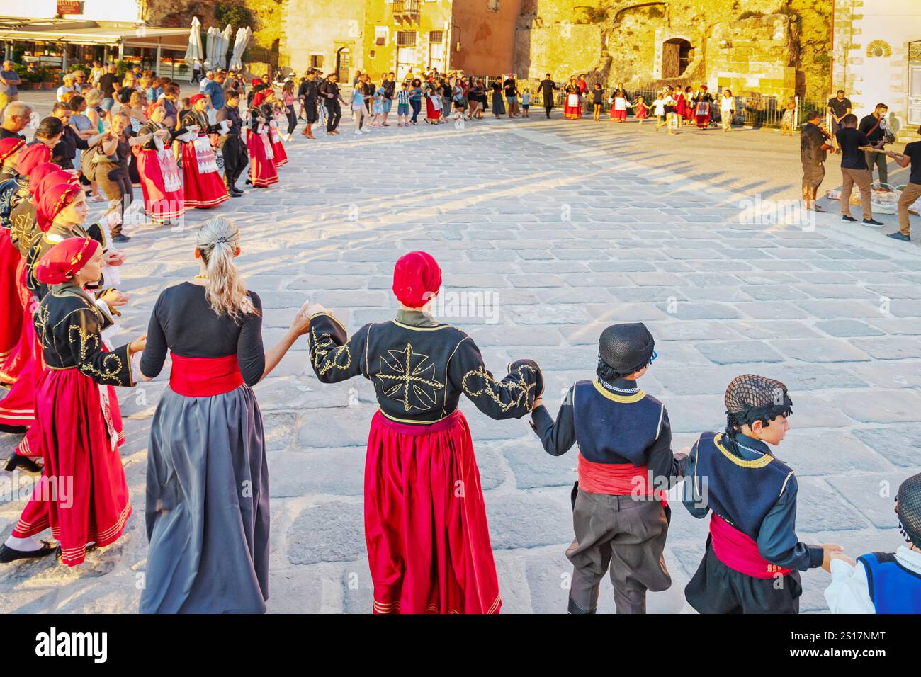 Group of people performing traditional Greek dance, Chania, Crete ...