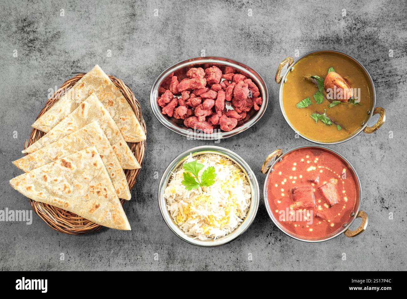 Indian food Thali combinations Indian-style meal with chicken, meat ...