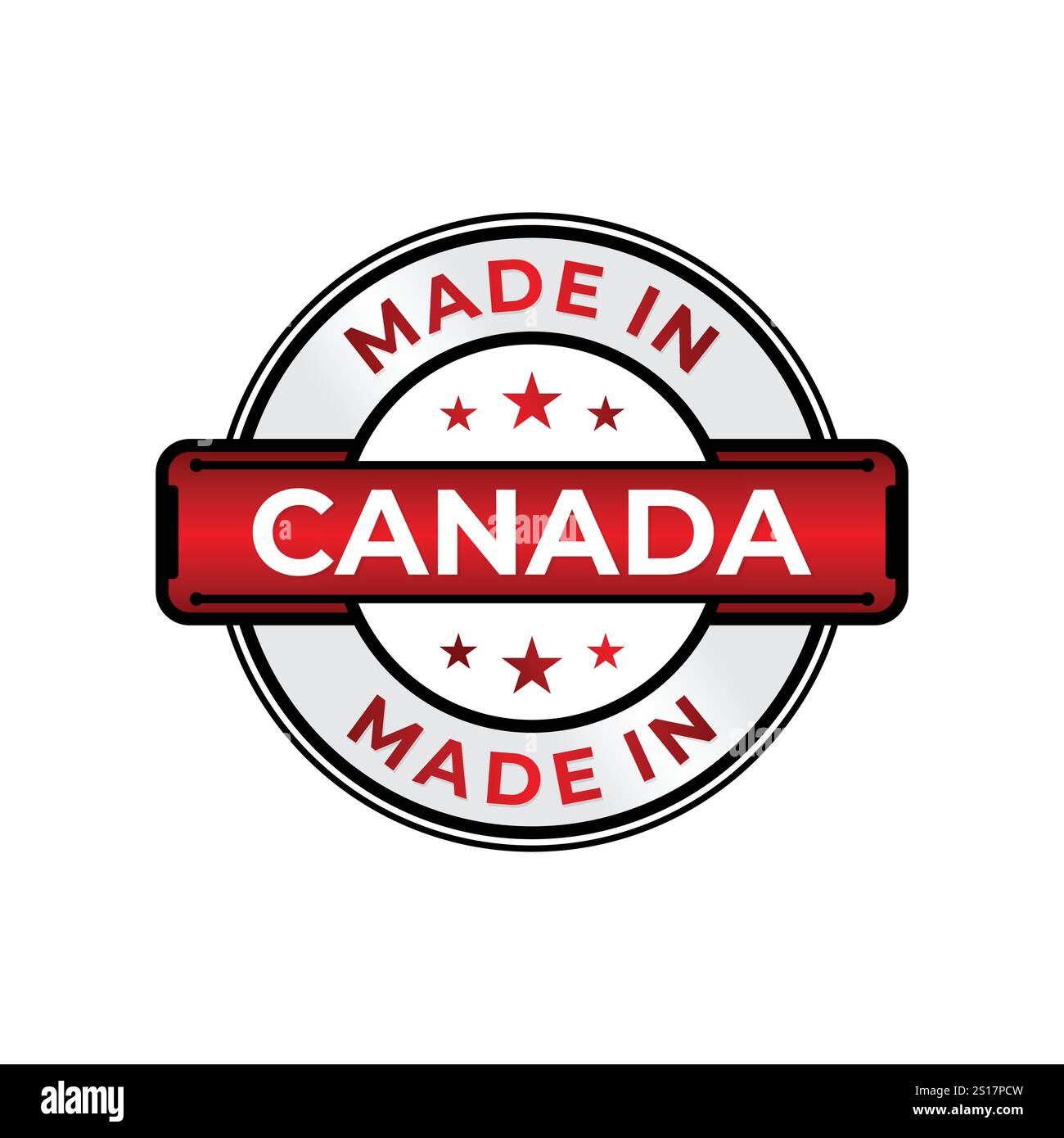 Made in Canada label icon emblem isolated on white background. Vector ...