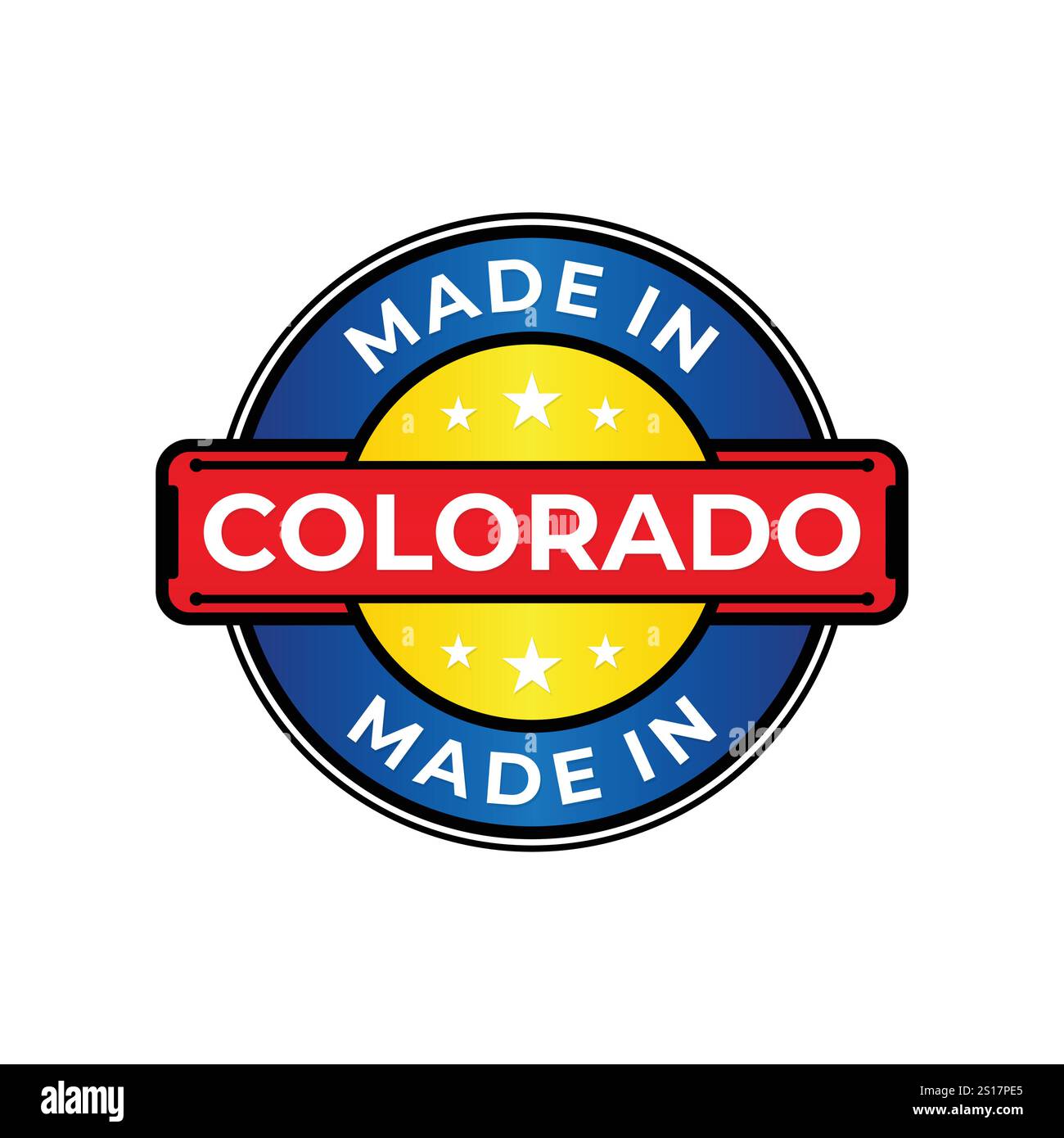 Made in Colorado label icon emblem isolated on white background. Vector ...