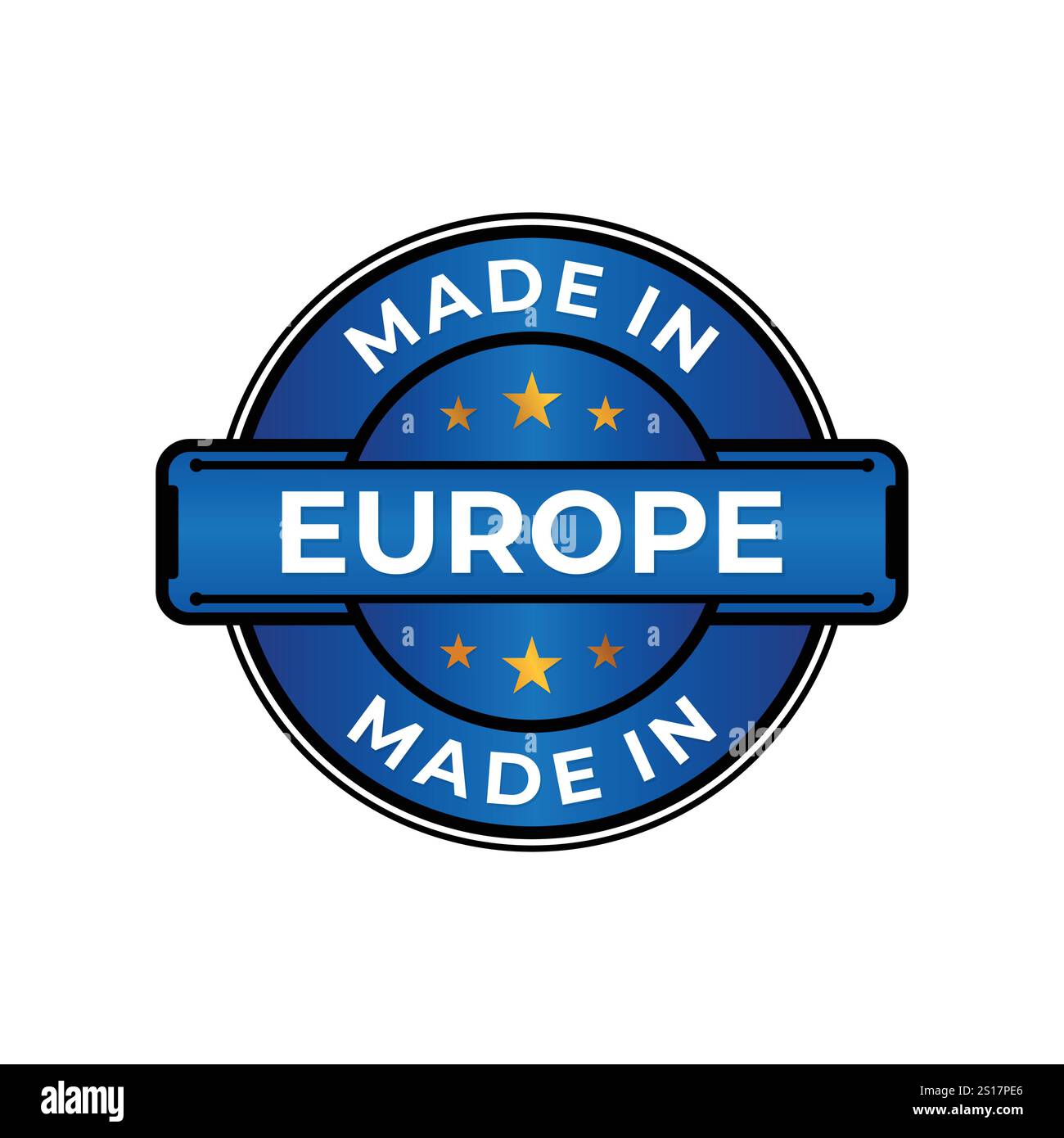 Made in Europe label icon emblem isolated on white background. Vector ...