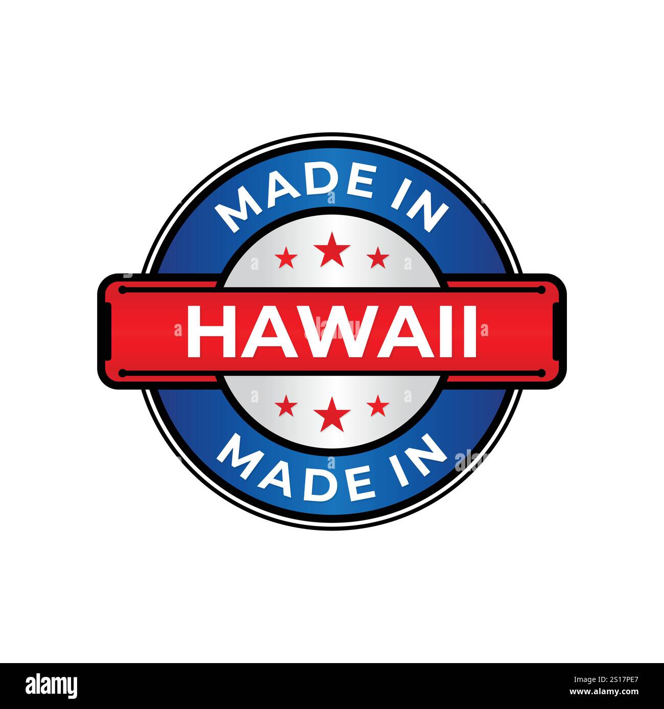 Made in Hawaii label icon emblem isolated on white background. Vector ...
