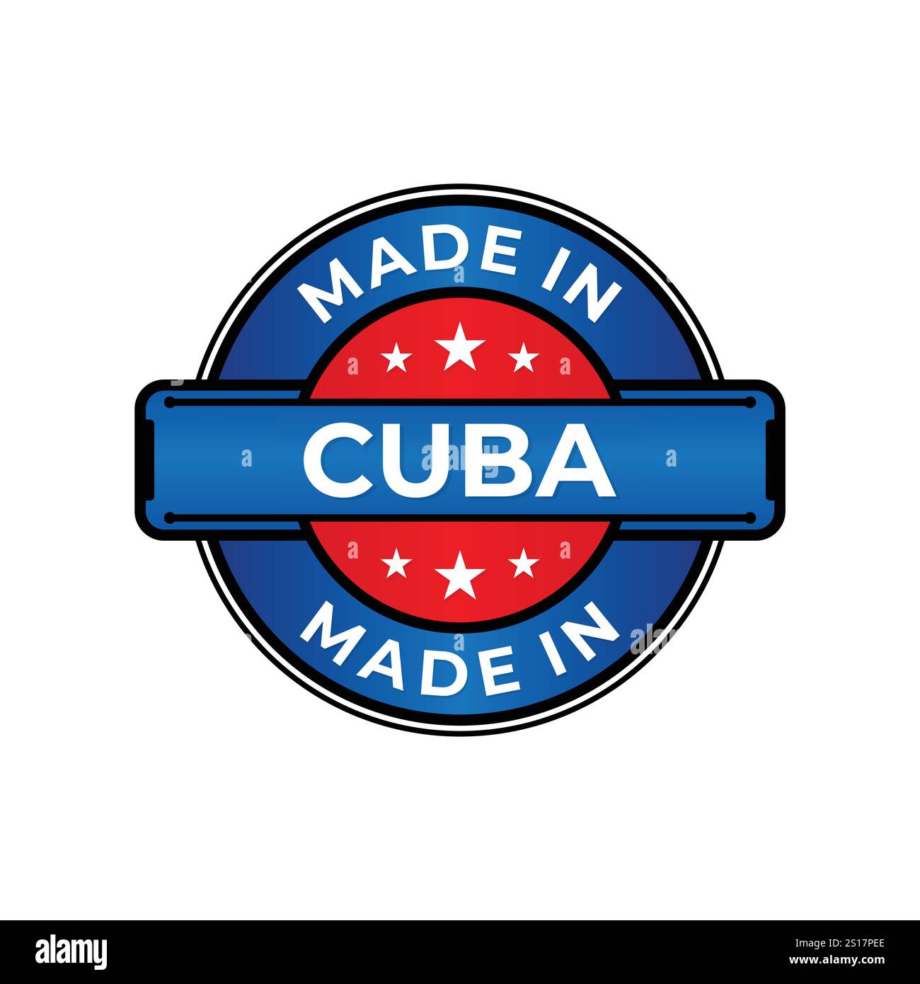 Made in Cuba label icon emblem isolated on white background. Vector ...