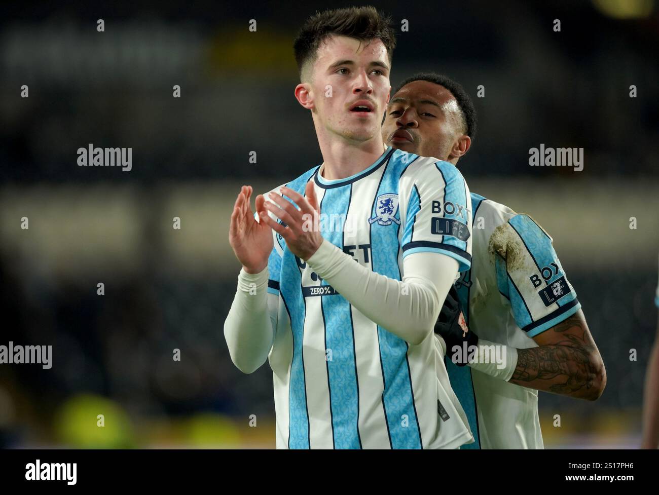 Middlesbrough's Alex Gilbert applauds the fans after the Sky Bet ...