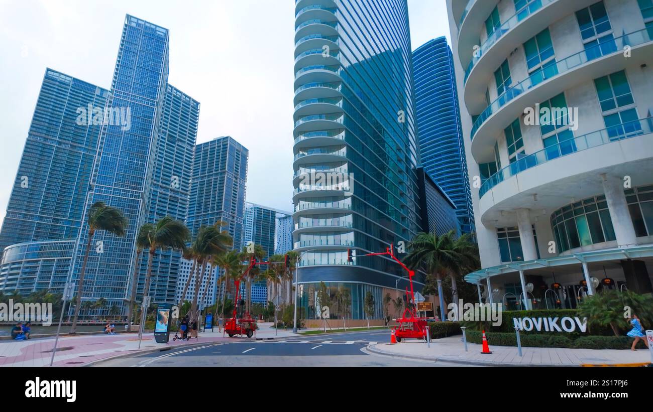 High Rise buildings at Miami River in downtown - MIAMI, UNITED STATES ...