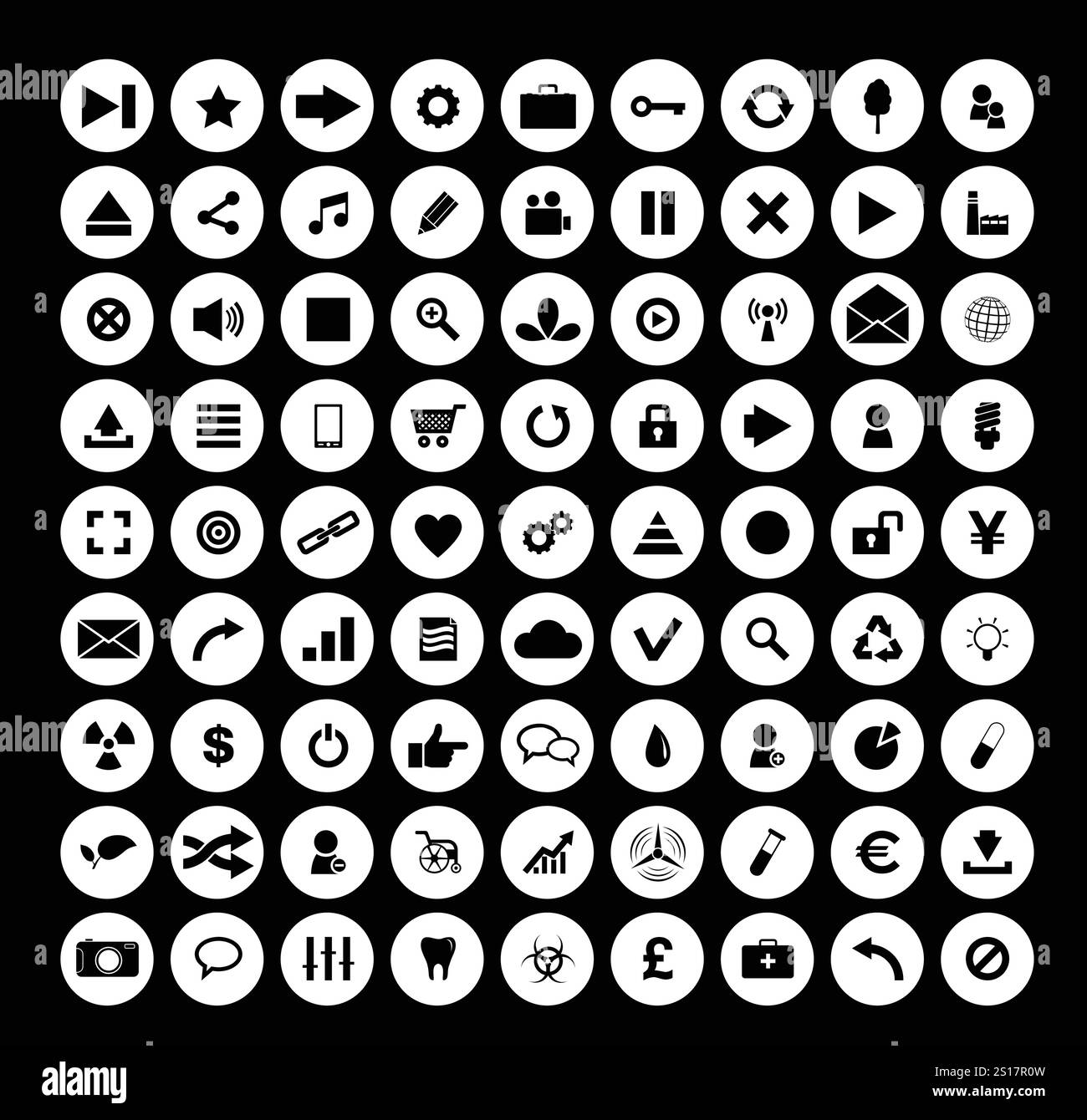 Universal icons Black Icon Set Stock Vector Image & Art - Alamy
