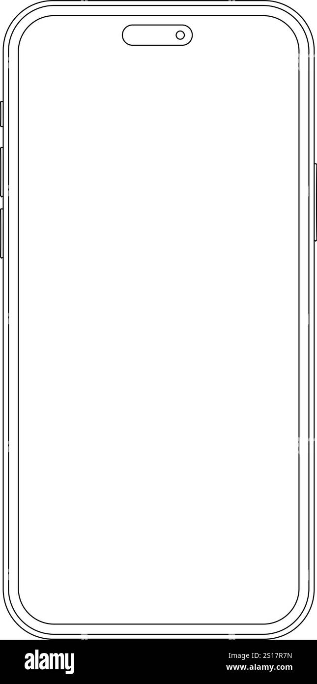 Outline mockup template phone for your project, visual ui app ...