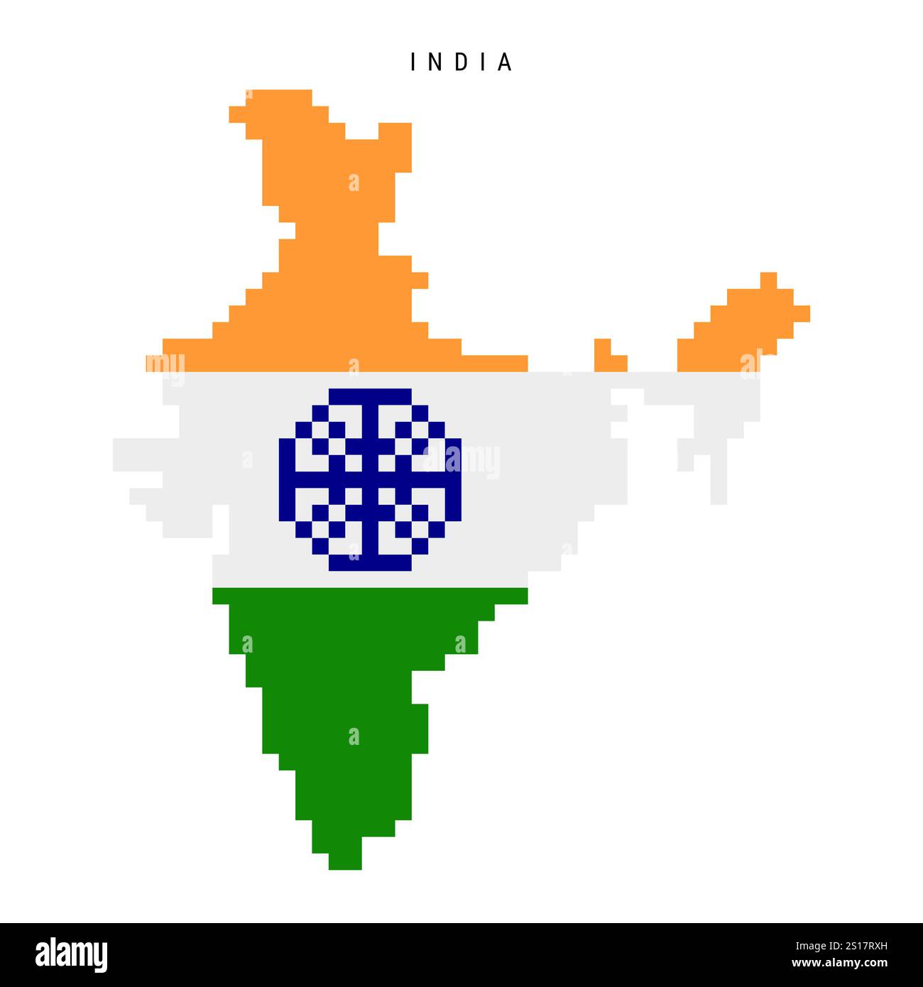 India pixel flag map icon. Flat vector illustration isolated on white Stock Vector Image & Art ...