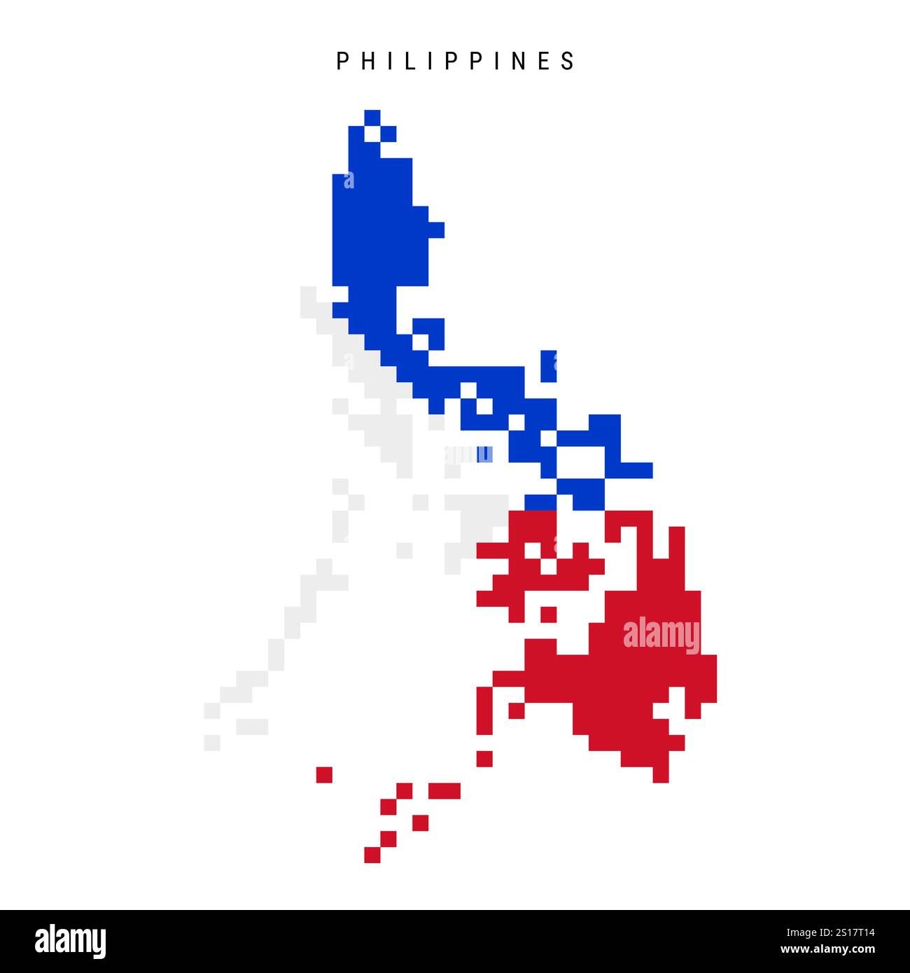 Philippines pixel flag map icon. Flat vector illustration isolated on ...